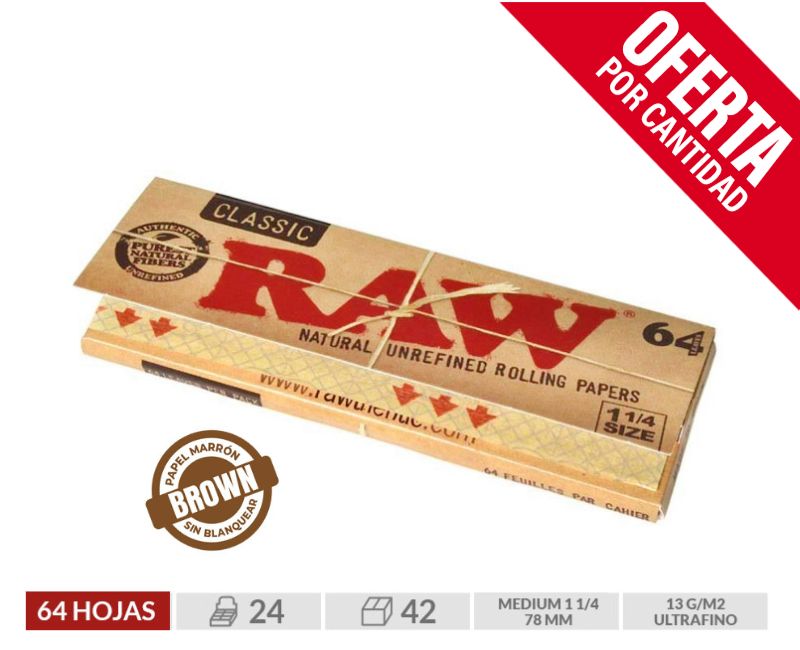 EXP 24 RAW BOOKLET 1 1/4 (DE 64 HOJAS POR LIBRITO - SUPERGROW